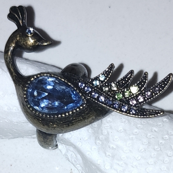 Jewelry | Peacock Design Ring With Blue Gemstone | Poshmark